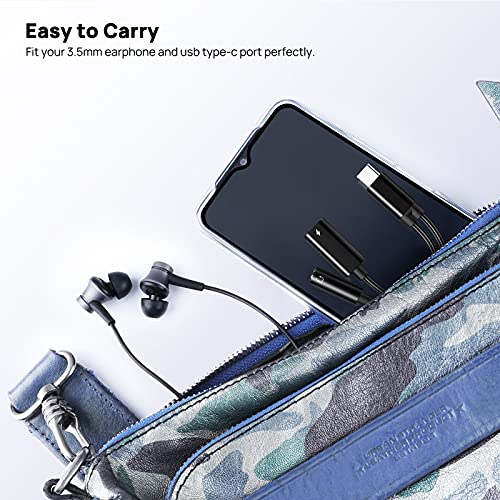 USB Type C to 3.5mm Headphone Jack Audio Adapter and Charger,2 in 1 USB C to Aux Audio Adapter with 60w PD3.0 Fast Charger,Compatible with Samsung Galaxy A53 A33 S23 S22 S21,Google Pixel 7