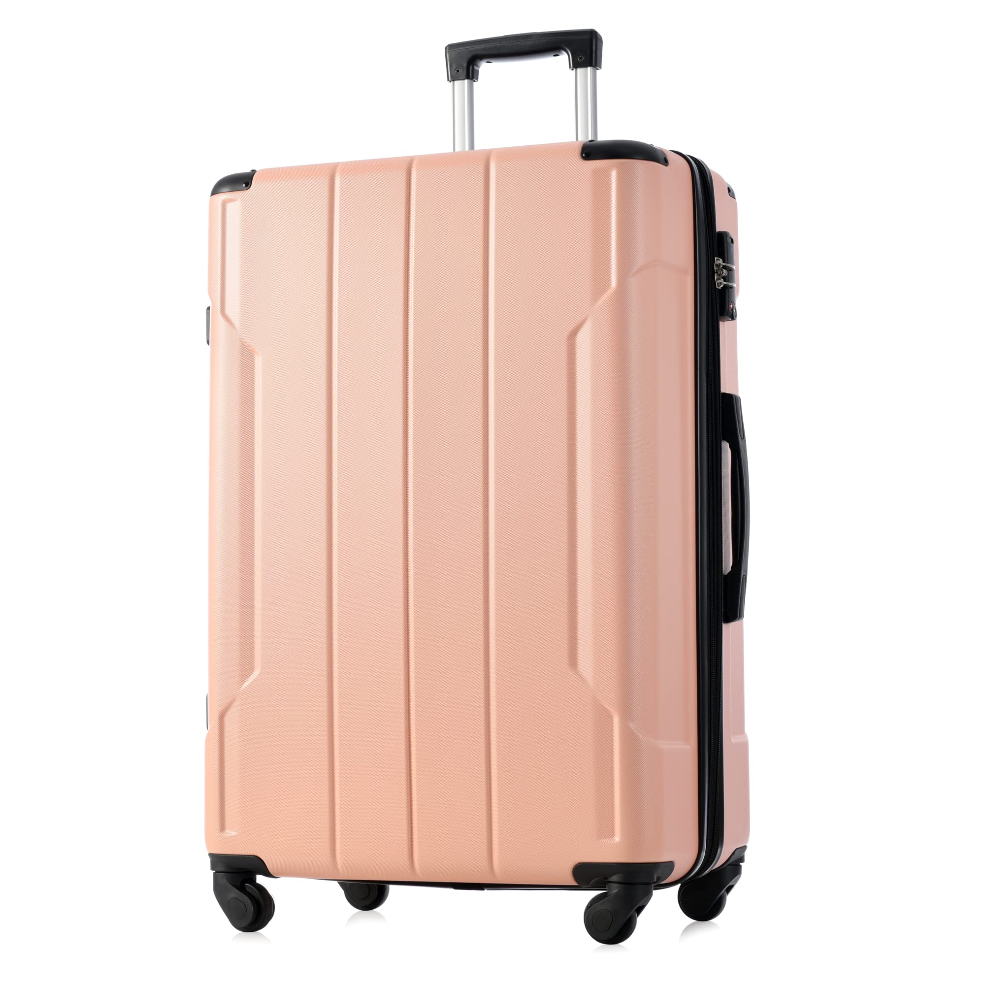 Merax Suitcases With Wheels Lightweight Carry-On Luggage, TSA Lock and Reinforced Corners, 24 Inch Checked-Medium Suitcases (Pink) …