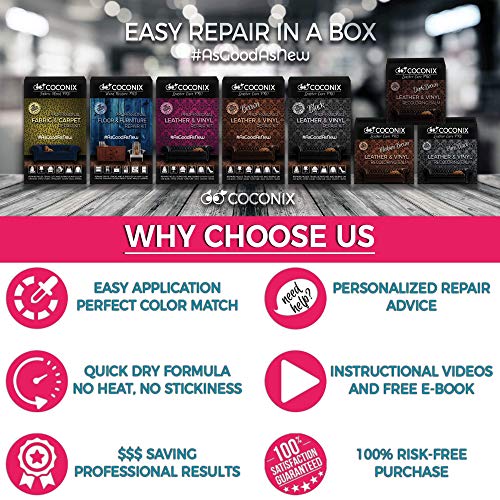 COCONIX Black Leather and Vinyl Repair Kit Leather Recoloring Balm Pure Black
