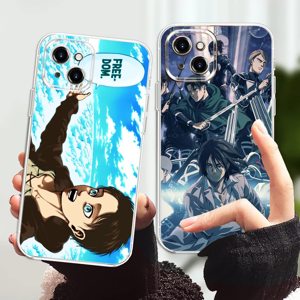 Staremeplz Samsung Galaxy S9 Plus Case Attack -on Titan Anime Design [with Keychain and 50pcs Stickers] Cartoon Transparent Soft Silicona Case for Samsung Galaxy S9 Plus