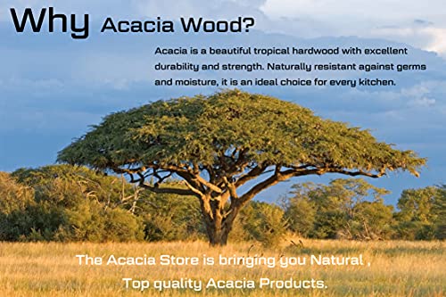 Acacia Wood Round Serving Board, Made In Vietnam 14 x 18.5 x 0.6 Inch