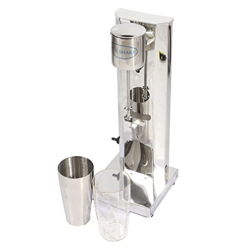 DYRABREST 180W Electric Milk Shake Maker, Commercial Single Head Milkshake Mixer Blender Machine, Stainless Steel Drink Milk Shake Maker Shaker with 2 Cups
