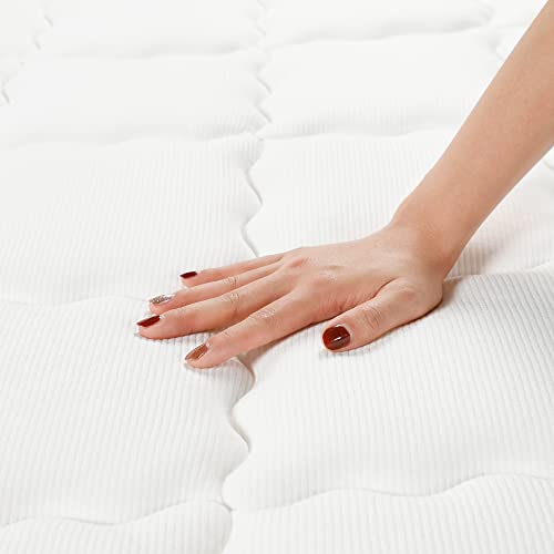 Kescas 10 Inch Memory Foam Hybrid Twin Mattress - Heavier Coils for Durable Support - Pocket Innersprings for Motion Isolation - Pressure Relieving - Medium Firm - Made in North America
