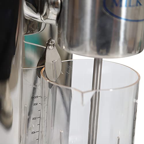DYRABREST 180W Electric Milk Shake Maker, Commercial Single Head Milkshake Mixer Blender Machine, Stainless Steel Drink Milk Shake Maker Shaker with 2 Cups