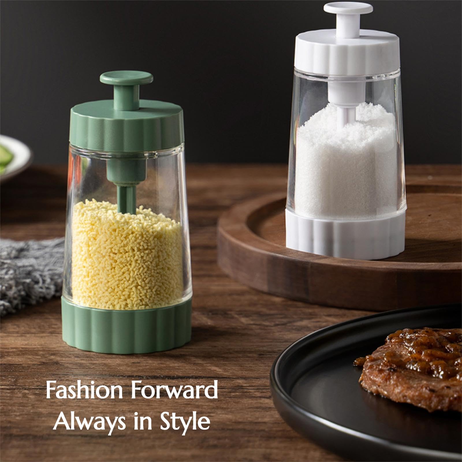 KINTEGOOD Upgrade Salt and Pepper Shakers, Salt Shaker Spice Shaker Seasoning Shaker, Salt Container Salt Dispenser Salt Shakers for Kitchen, Salt and Pepper Shakers Set (1*Green)