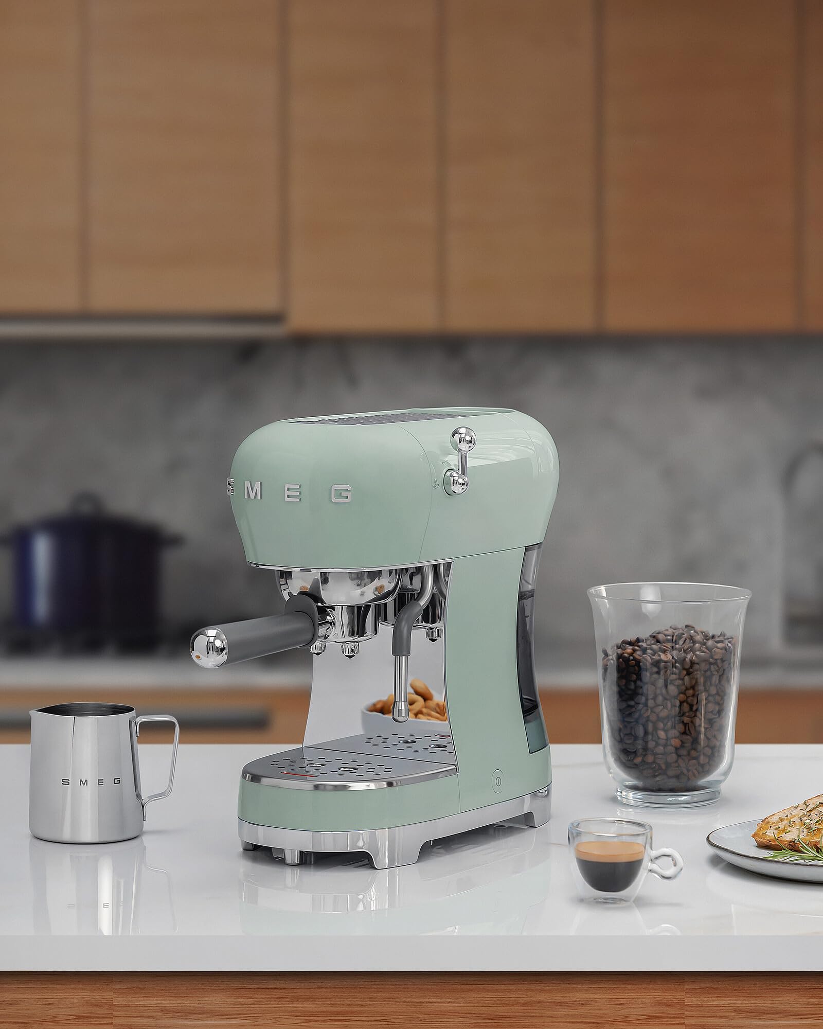 Smeg Manual Espresso and Tamper Set (Pastel Green)