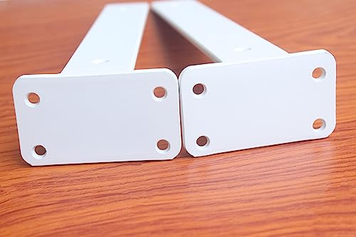 8 Pack - 10 inch White Hidden L Shelf Bracket (1/5 Inch Thicked) Iron Shelf Brackets, Metal Shelf Bracket, Industrial Shelf Bracket, Modern Shelf Bracket, Metal L Brackets for Shelves Support