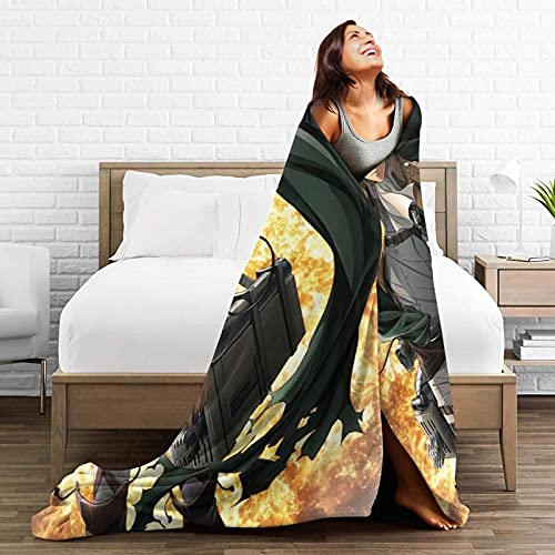 Levi Ackerman Soft and Comfortable Warm Fleece Blankets Beach Blanket Picnic Blankets Throw Blankets (80"x60")
