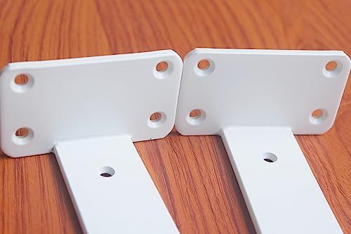 8 Pack - 10 inch White Hidden L Shelf Bracket (1/5 Inch Thicked) Iron Shelf Brackets, Metal Shelf Bracket, Industrial Shelf Bracket, Modern Shelf Bracket, Metal L Brackets for Shelves Support