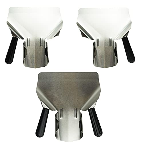 MGGi Stainless Steel Dual Handle French Fry Bagger Scoop Chip Popcorn Bagger Ice Candy Snacks Desserts Scooper with Removable Dual Handle - Right and Left Handle