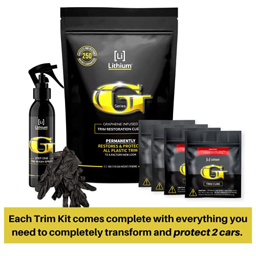Lithium Plastic Trim Restoration Kit- Ceramic Graphene Infused - Restores Even The Most Damaged Plastic Trim to Factory New Look- Last for 250 Washes Guaranteed