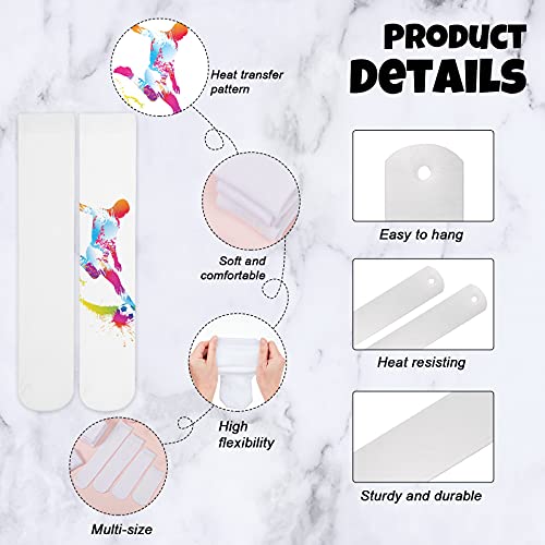 SATINIOR 32 Pairs Sublimation Socks Polyester Blanks Heat Transfer Socks with Sublimation Sock Jig for DIY Dye Heat Press Accessories, 4 Sizes white