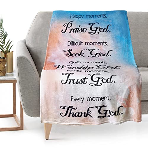 Tapesb Christian Scripture Blanket Spiritual Gifts for Women Religious Throw Blanket with Bible Verse Inspirational Healing Thoughts Gifts for Women Men Pastor Appreciation Christmas Blanket Gifts