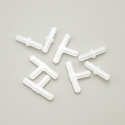 200 Pieces Aquarium Air Valve Connector Plastic Inline Tubing for Aquarium Fish Tank, Straight and T Type