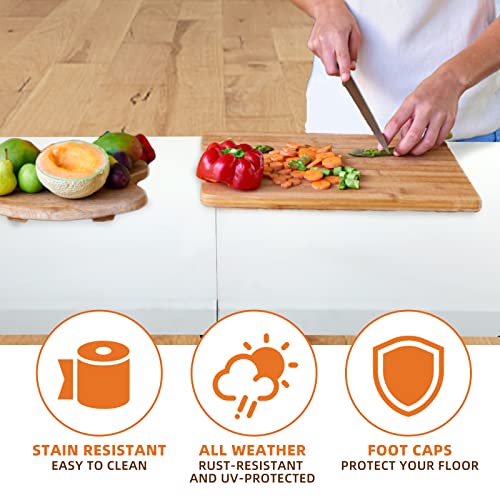 HKLGorg Folding Table 6 Ft Heavy Duty Fold Up Table Camping Working Table Indoor Outdoor Plastic Folding Table Utility Party Dining Table Easy to Assemble with Lock Function White