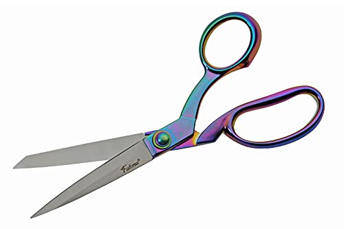 SZCO Supplies 8.5ā Fatima Heavy-Duty Fabric Tailor Scissors with Rainbow Finished Handle (107713-RB)