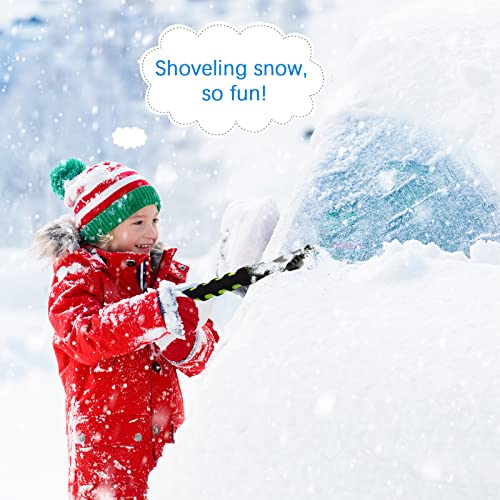 3 Pieces Snow Scraper for Car Detachable Ice Scraper and Brush with Foam Grip Detachable Snow Mover No Scratch for Winter Cars Windshield Trucks SUVs, Green Orange Blue