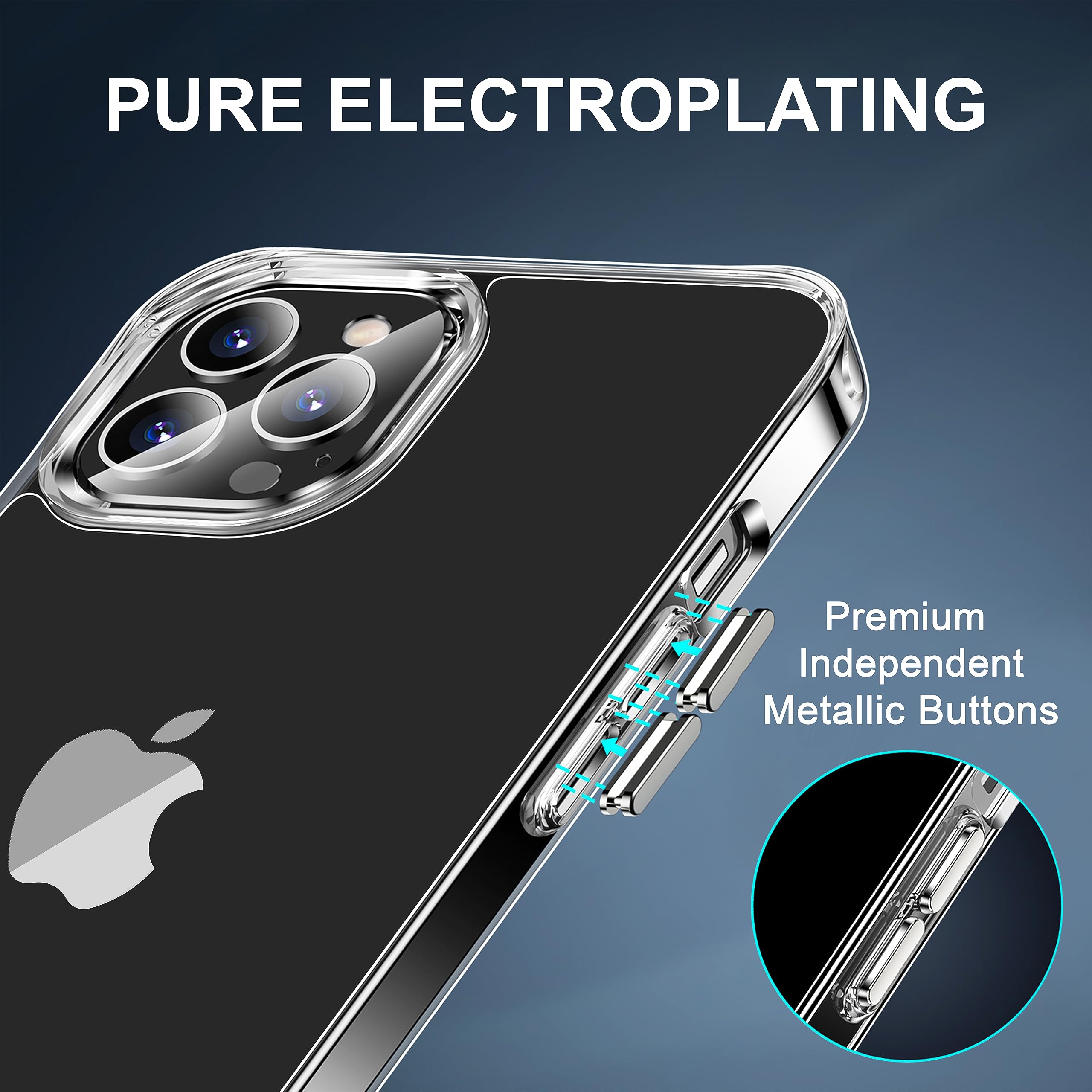 CEDO Kickstand Case for iPhone 13 Pro Max, 3-Way Mode Built-in Metal Stand Phone Case, Mil-Grade Shockproof Bumper, Transparent Acrylic & Slim Fit, Designed for iPhone 13 Pro Max, Crystal Clear