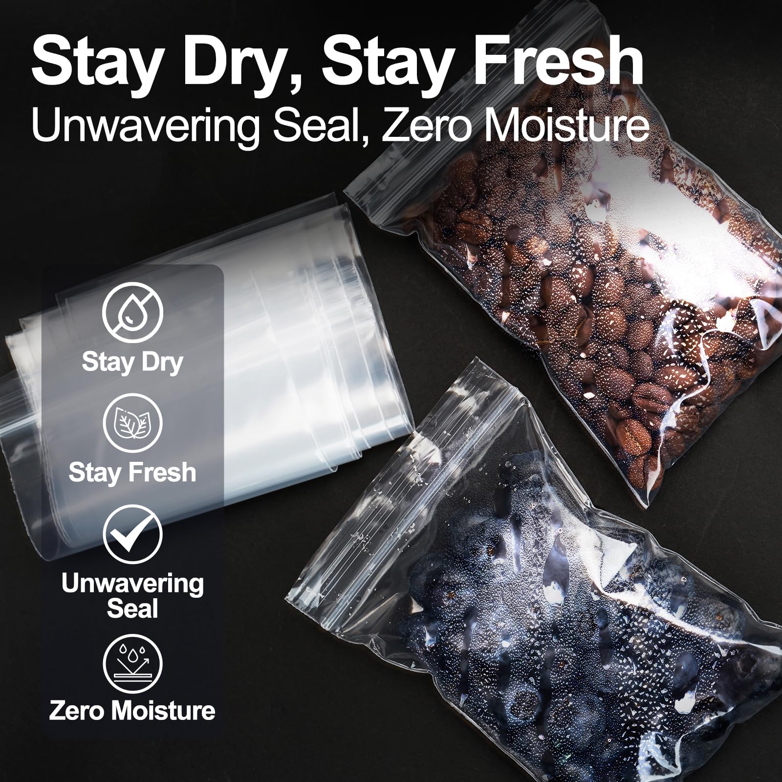 AGBOLO 1200Pcs Small Plastic Bag for Jewelry, 3x4'' Small Zip Bag Baggies Resealable, 2 Mil(2 Layer) Durable Small Zip Bag for Pill and Small Business - Clear