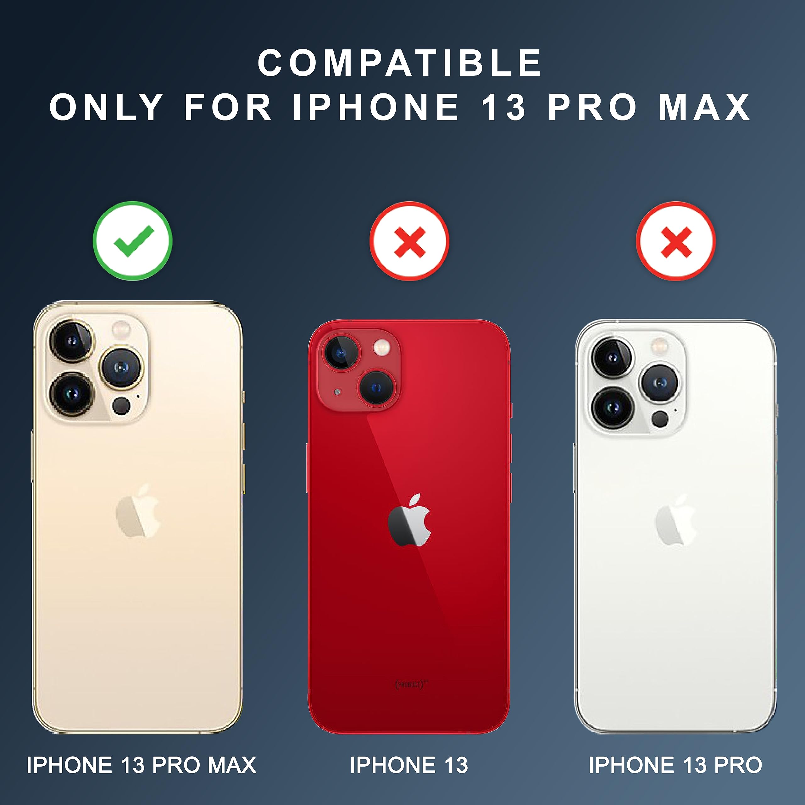 CEDO Kickstand Case for iPhone 13 Pro Max, 3-Way Mode Built-in Metal Stand Phone Case, Mil-Grade Shockproof Bumper, Transparent Acrylic & Slim Fit, Designed for iPhone 13 Pro Max, Crystal Clear