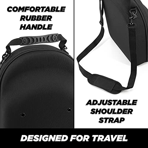 CASEMATIX Hat Travel Case for up to 6 Baseball Caps With Hard Shell Exterior, Adjustable Shoulder Strap and Carry Handle - Protective Hat Case Cap Carrier for Travel and Storage, Case Only