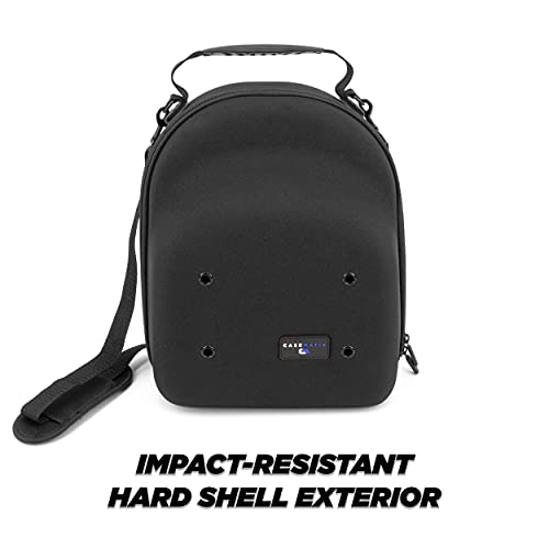 CASEMATIX Hat Travel Case for up to 6 Baseball Caps With Hard Shell Exterior, Adjustable Shoulder Strap and Carry Handle - Protective Hat Case Cap Carrier for Travel and Storage, Case Only