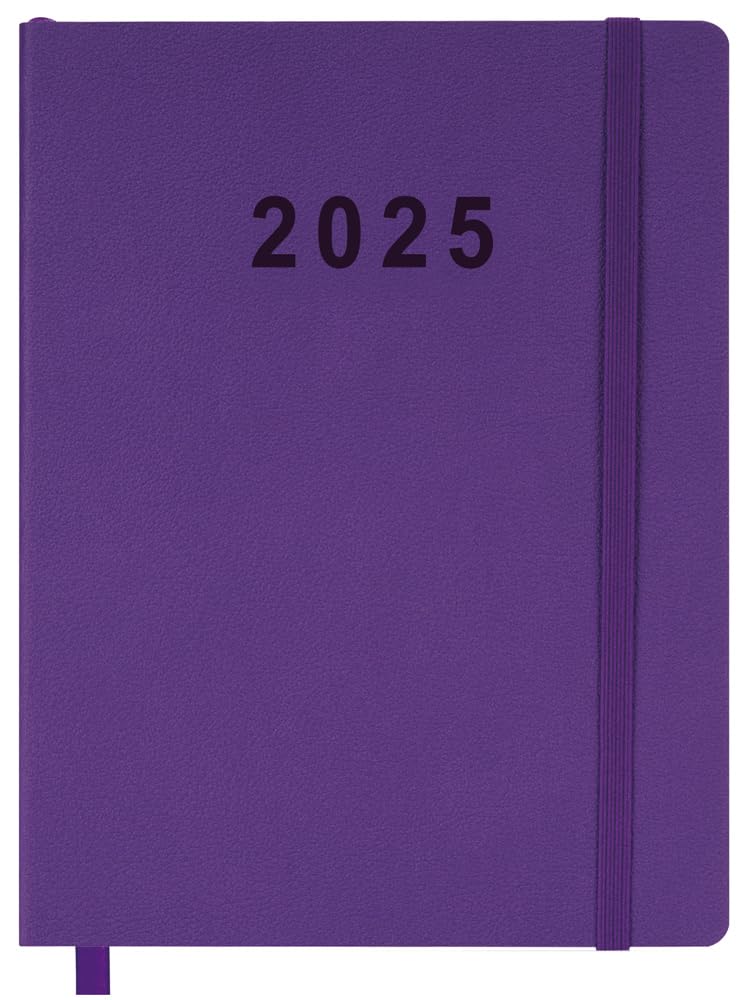 2025 Planner 8.5”x11”, Weekly and Monthly Planner from Jan 2025 to Dec 2025, Vegan Leather Cover, Elastic Closure, Grey
