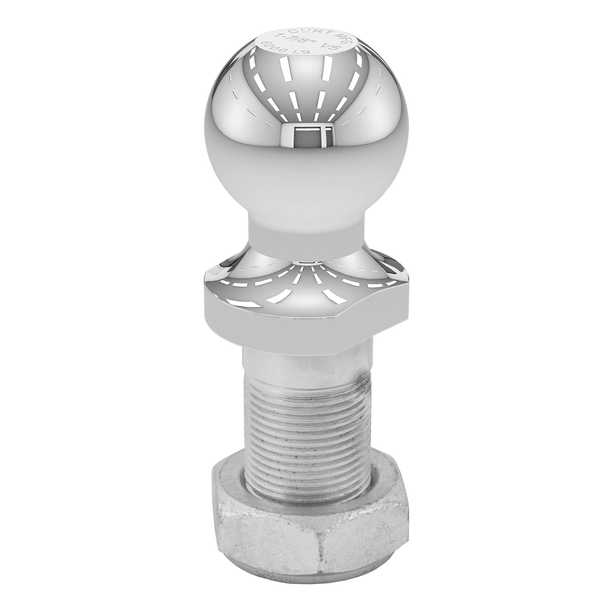 CURT 48810 Replacement 1-7/8-Inch Pintle Hitch Ball, 6,000 lbs, 1-1/4-Inch Shank Diameter, Chrome