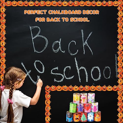 PerKoop 12 Rolls 393.7 ft Christmas Bulletin Board Border Decorative Winter Border Trim Seasonal Holiday Monthly Classroom Blackboard for Spring Summer Fall Winter Halloween School Door Windows