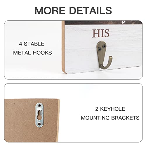 CHDITB Rustic Home Sweet Home Wooden Key Holder(13.4βx5.5β), His Hers Ours Wall-Mounted Key Rack with 4 Hooks, Decorative Wood Sign Key Hanger Home Decor for Wall Entryway Hallway Housewarming Gift