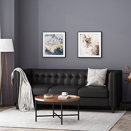 Christopher Knight Home Pondway Sofas, Midnight Black + Brown