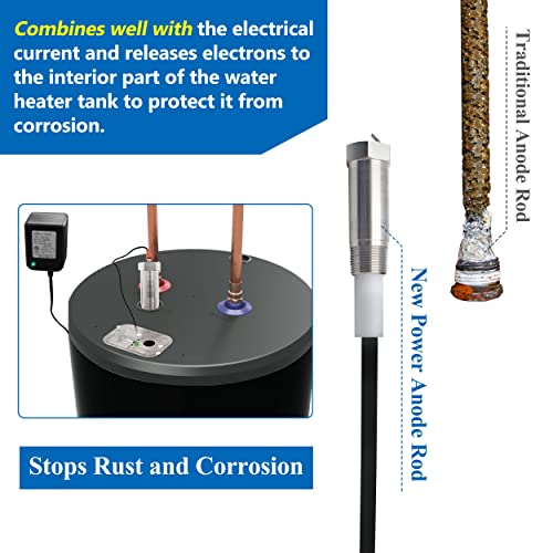 Anode Rod for 40-89 Gallon Tank Water Heater with Power Supply