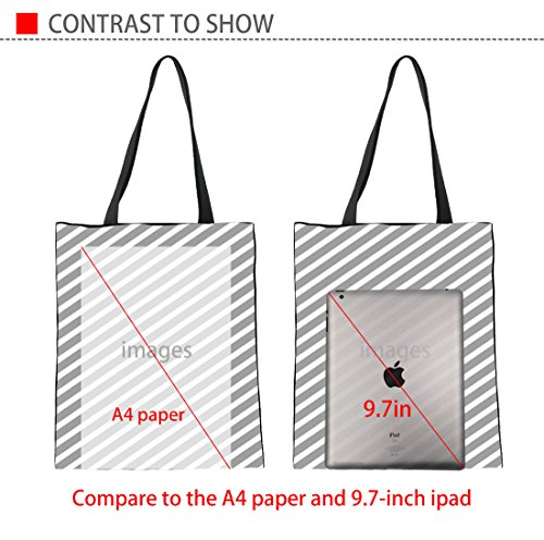INSTANTARTS Rock Roll Skull Skeleton Bone Love Canvas Tote Shoulder Bag Halloween Style Shopping Casual Handbag Travel Totes