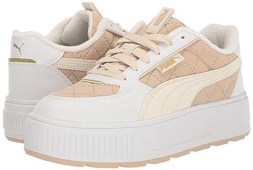 PUMA Women's Karmen Rebelle Van Life Sneaker, Granola-Alpine Snow White, 10