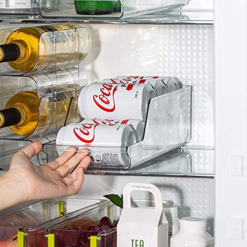 Ettori 2pcs Soda Can Organizer for Refrigerator and Egg Holder for Refrigerator BPA Free Fridge Organizer