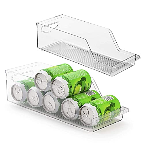 Ettori 2pcs Soda Can Organizer for Refrigerator and Egg Holder for Refrigerator BPA Free Fridge Organizer