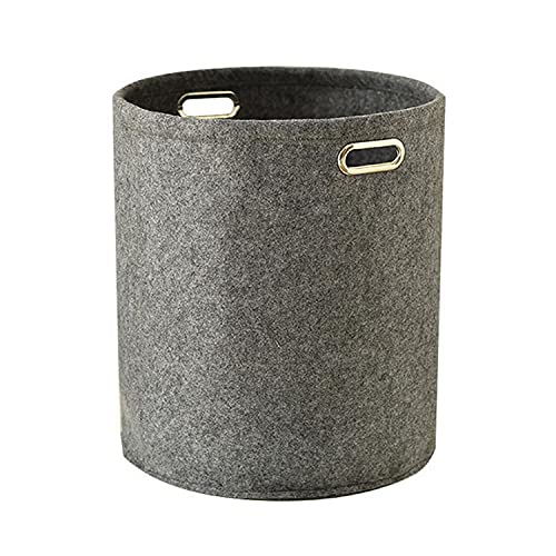 vivijiang Laundry Basket for Foldable,Toy Storage Basket with Durable Handle,Waterproof Felt Type Washable Portable Dirty Laundry Basket (gray).