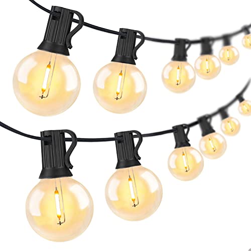 Couah G40 Led Replacement Light Bulbs, E12 Screw Base Shatterproof LED Globe Bulbs Light for Outdoor String Lights,0.6Watt Equvalent to 5 Watt Incandescent Bulbs,Warm White,25 Pack