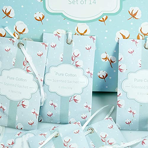 LA BELLEFÉE Sachet Bags for Drawers, Closets and Dresser Set 28 Packs (14 Linen+14 Cotton Sachets)