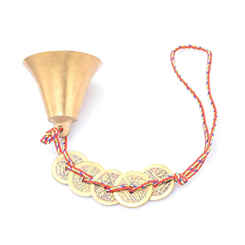Yutoner Chinese Feng Shui Bell for Wealth and Safe, Pendant Coins for Peace and Success,Feng Shui Element, Good Luck Car Door Hanging Pendant Chime (Copper)