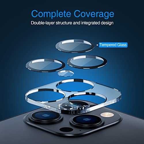 ORIbox Glass Screen Protector for iPhone 13, 3 Packs Anti-Scratch HD Tempered Glass Screen Protector with 2 Packs Camera Lens Protector, Clear