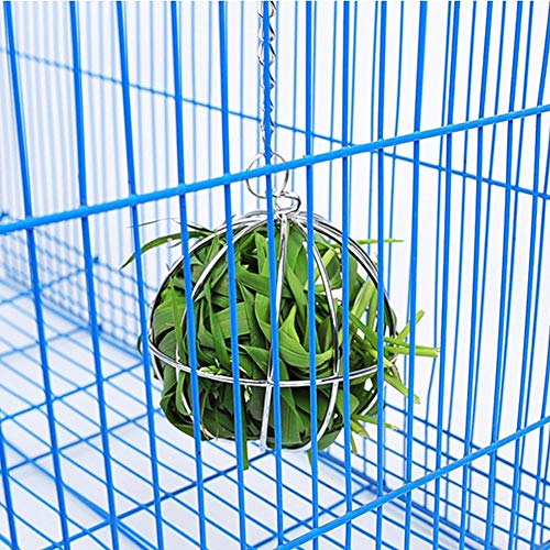 Lbaby Hay Feeder Ball Stainless Rabbits Feeding Grass Ball 3.15inch Hay Dispenser Holder Feeder Hanger Accessories for Small Animals Guinea Pig Bunny