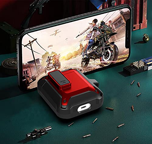 Wonjury Upgraded Armor [Secure Lock] Airpod Case,Shockproof AirPods Cover Cool Case Designed for Apple AirPod 2&1 Wireless Cases for Men Women (Black/Red)