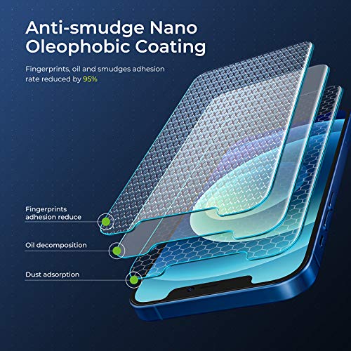 ORIbox Glass Screen Protector for iPhone 13, 3 Packs Anti-Scratch HD Tempered Glass Screen Protector with 2 Packs Camera Lens Protector, Clear