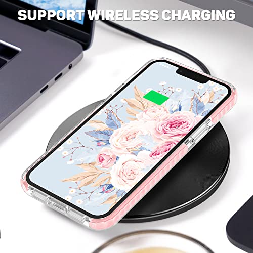 MATEPROX Compatible with iPhone 13 case Clear Thin Slim Crystal Transparent Cover Shockproof Bumper Case for iPhone 13 6.1" 2021(Pink)