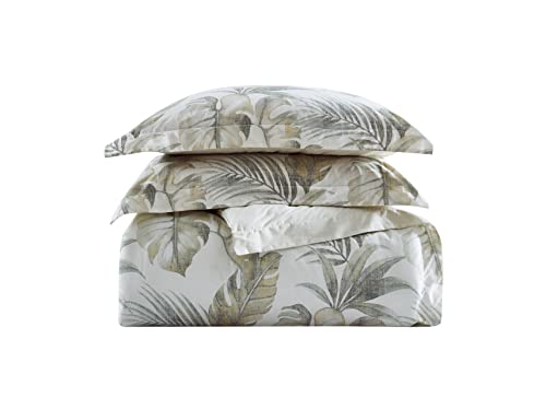 Tommy Bahama - Queen Comforter Set, Reversible Cotton Bedding with Matching Shams, Medium Weight Home Decor for All Seasons (Waimea Bay Green, Queen)
