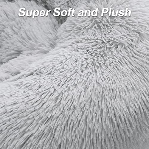 MIXJOY Orthopedic Dog Bed Comfortable Donut Cuddler Round Dog Bed Ultra Soft Washable Dog and Cat Cushion Bed (20''/23''/30'') (30'', Grey)