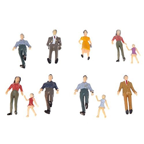 Pceewtyt 50pcs G Scale 1:30 Mix Painted Model People Train Park Street Passenger Figures, Multicolor, 055815A3