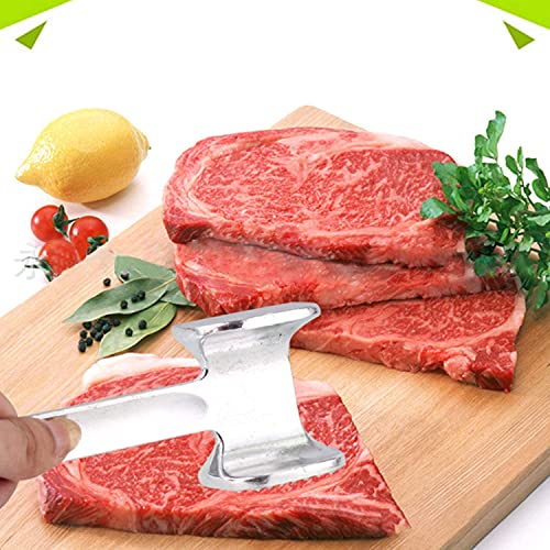 Meat Tenderizer Tool,Stainless Steel Dual-Sided Heavy Duty Meat Pounder,Use Pounding Beef,Steak,Chicken,Pork