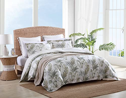 Tommy Bahama - Queen Comforter Set, Reversible Cotton Bedding with Matching Shams, Medium Weight Home Decor for All Seasons (Waimea Bay Green, Queen)